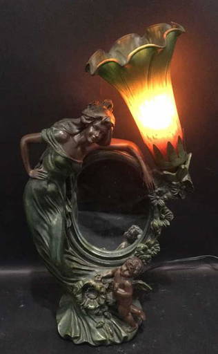 Art Deco Lamp With Mirror By Crosa 1995