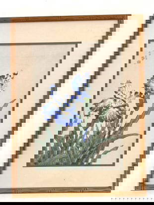 Blue Iris Eiichi Kotozuka Wood Block