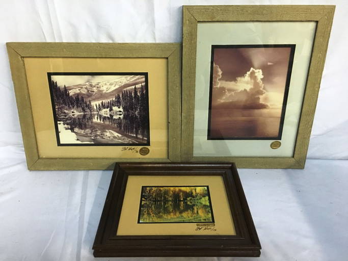 3 Framed Photographs By Art Goze/art Gose