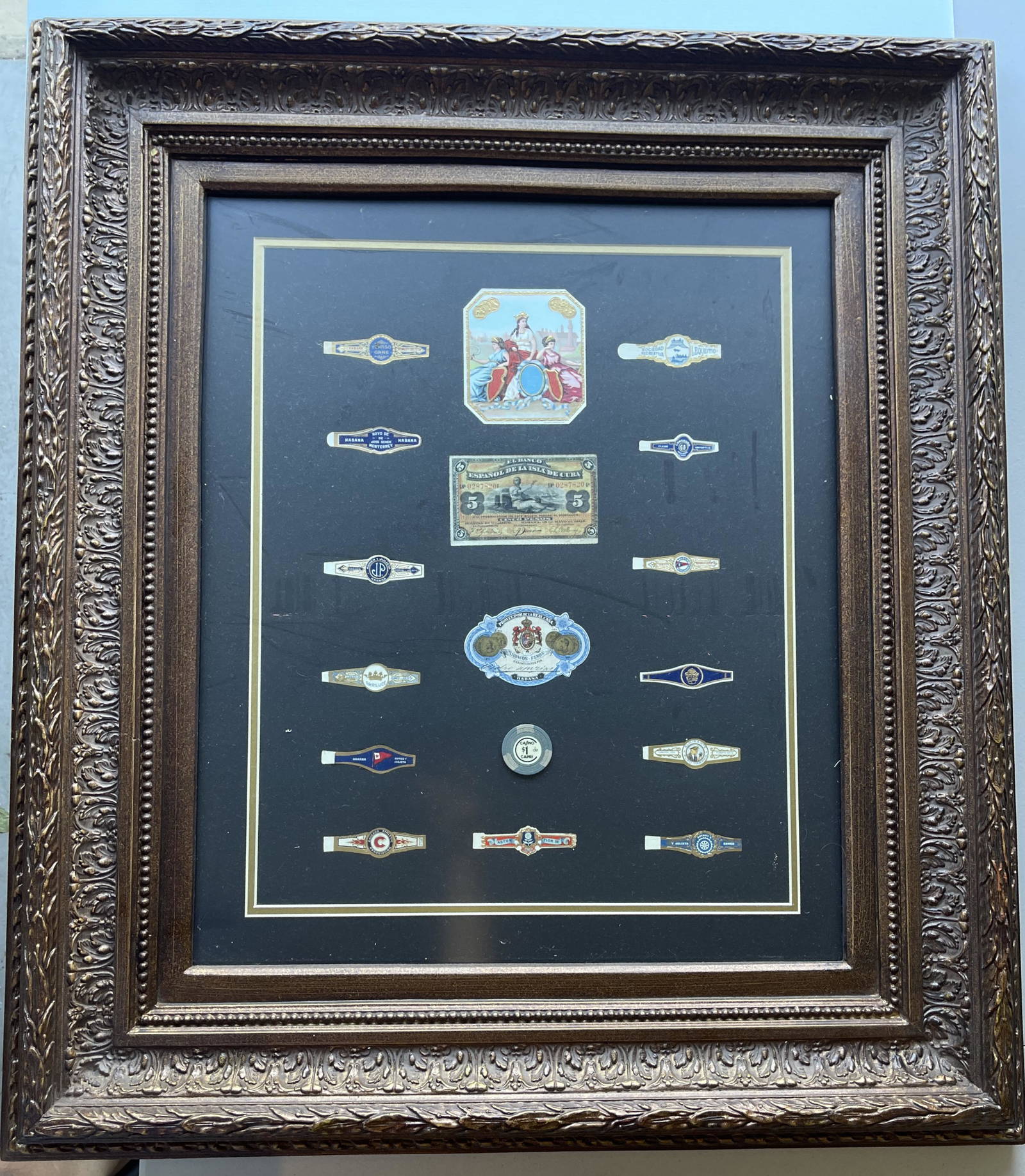 Framed 100+ Year Old Cigar Labels Auction