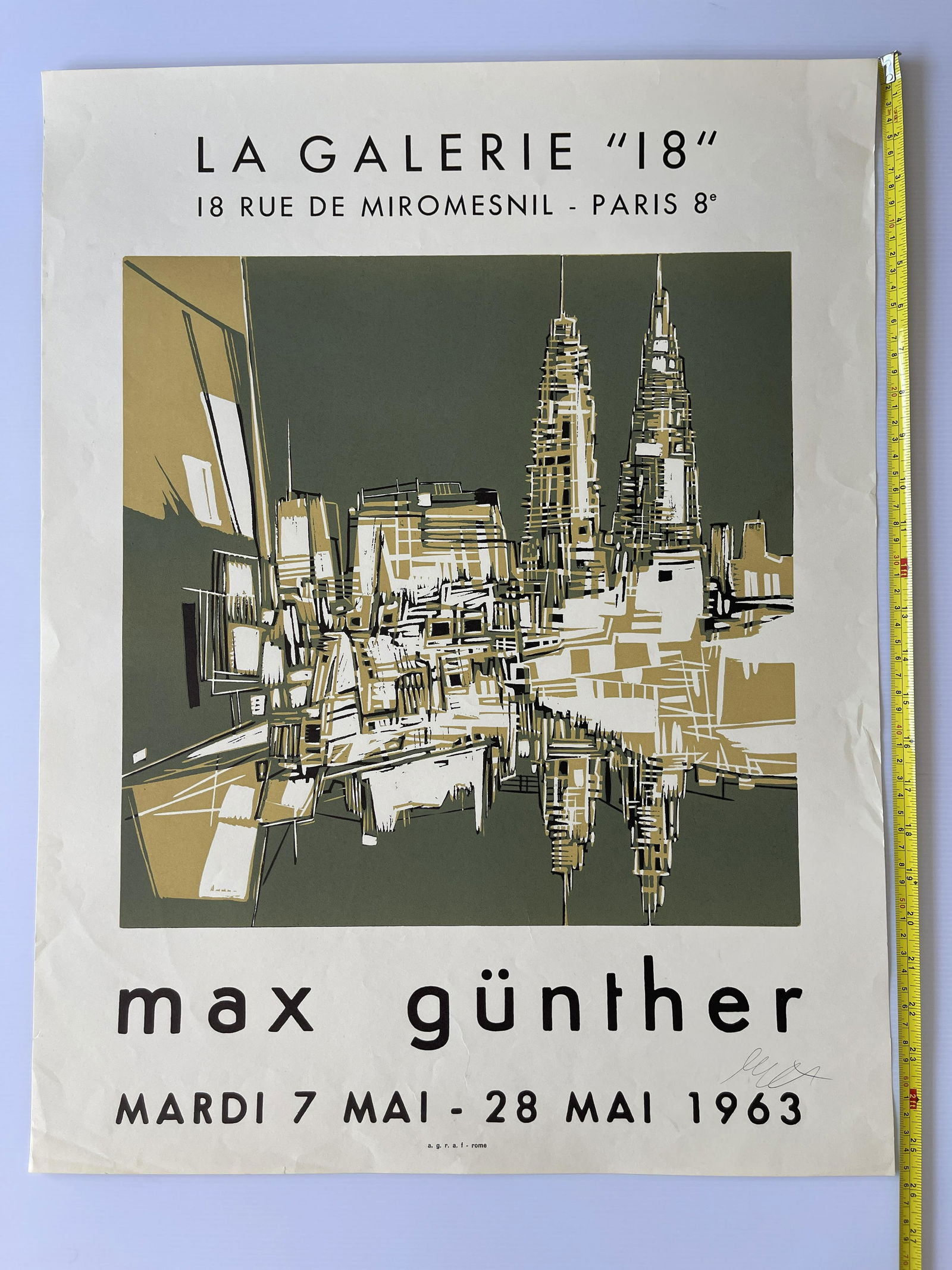 Max Gunther Signed Poster 1963 Gallery Showing