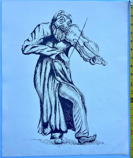 Robert Owens Fiddler Pencil Drawing