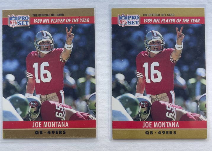 Joe Montana Error Card Plus Corrected Version