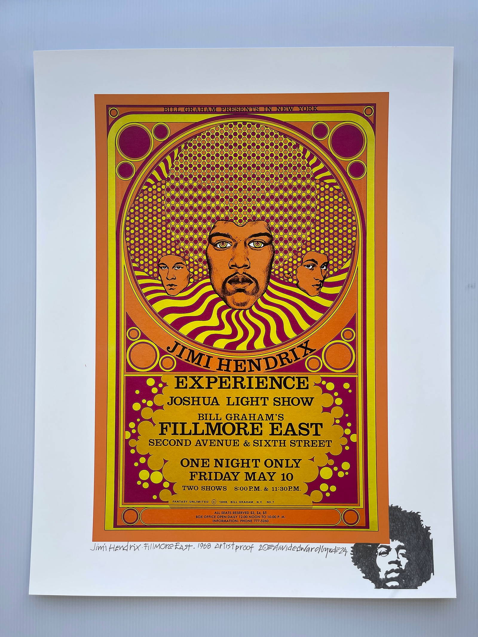 Jimi Hendrix - David Byrd - With Rare Remarque - Artist Proof Auction