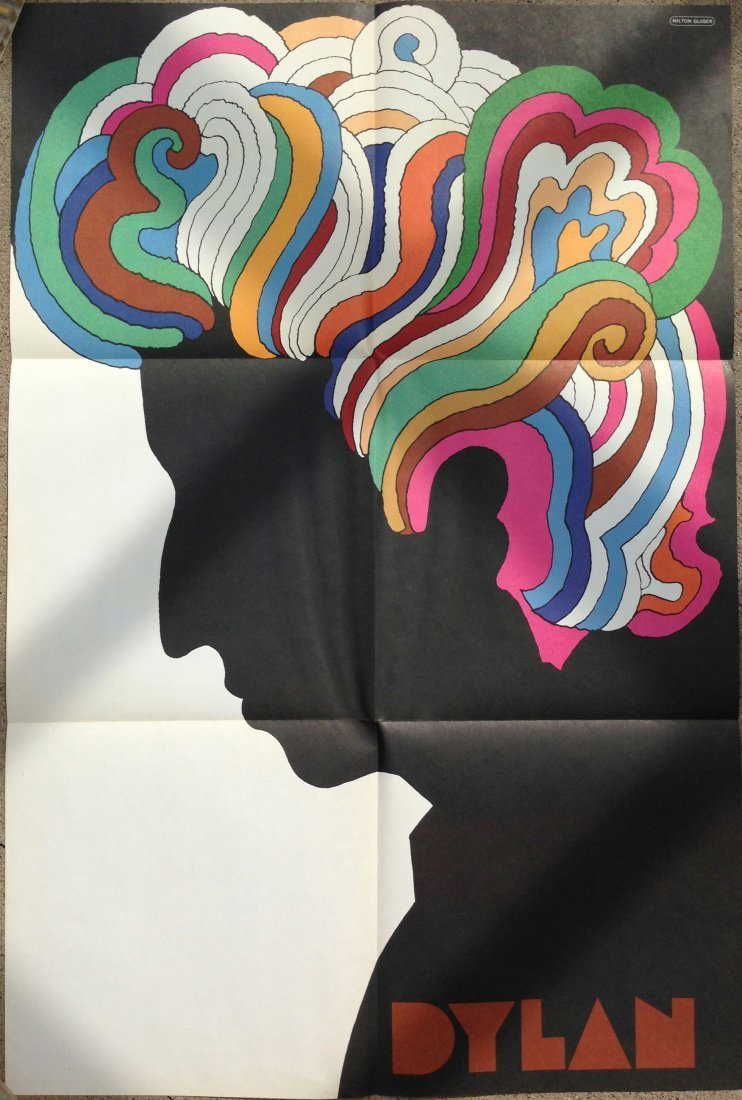 Bob Dylan Milton Glaser Poster With Album