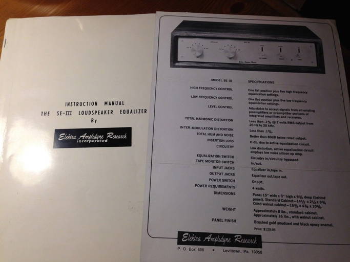 ELEKTRA AMPLIDYNE RESEARCH INC. SE-III 1970 MANUAL - Jan 11, 2014 ...