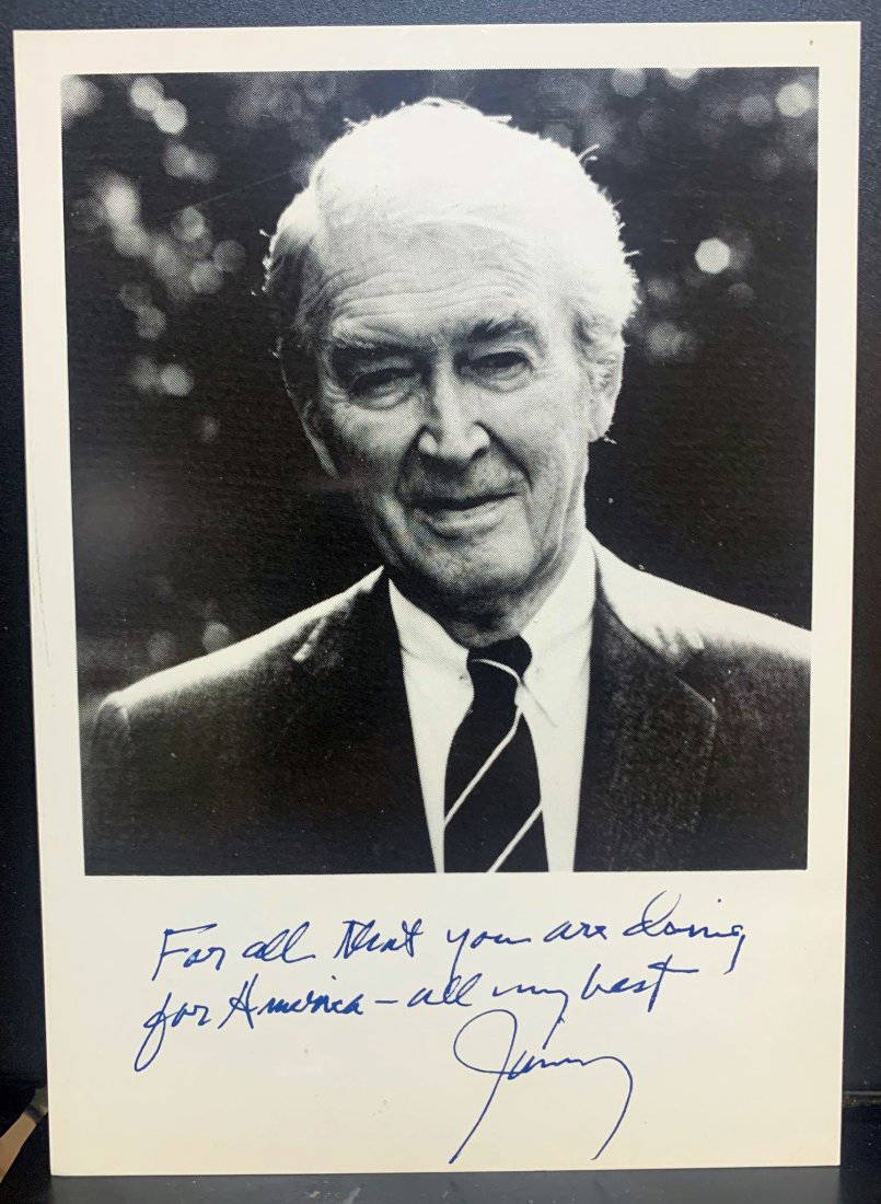Photograph - Jimmy Stewart Actor Signed Auction