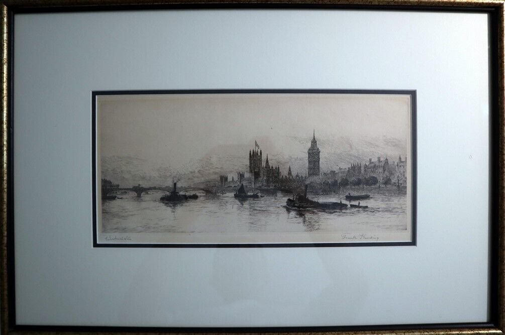 Frank Harding C1885 Original Signed Etching Westminster London Framed ...