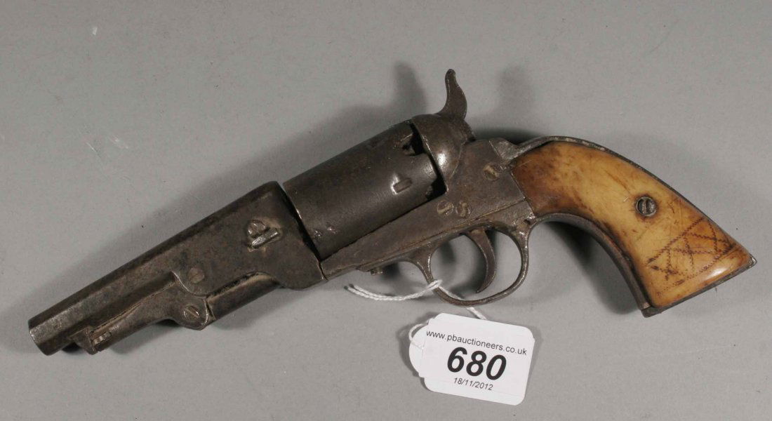 A nineteenth century five shot revolver with carve - Nov 18, 2012 ...