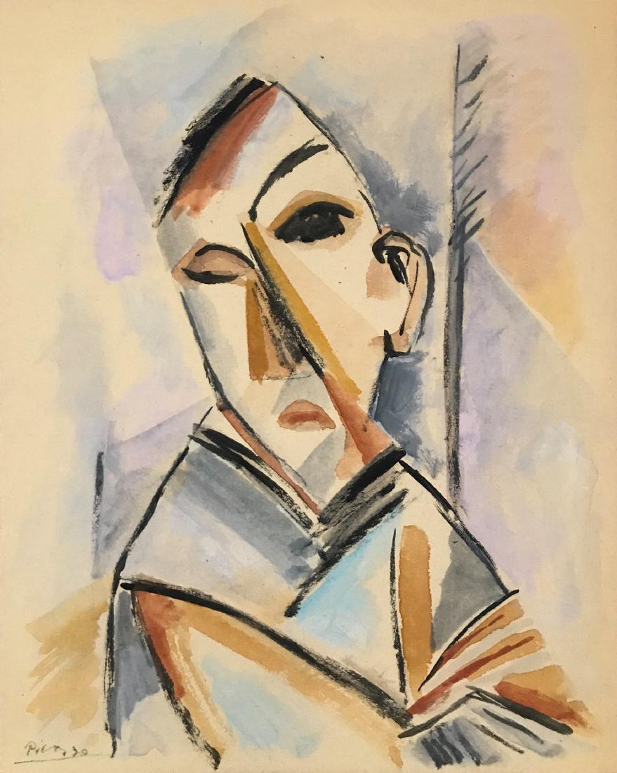 Pablo Picasso - Gouache on paper 8" x 10" Attributed.