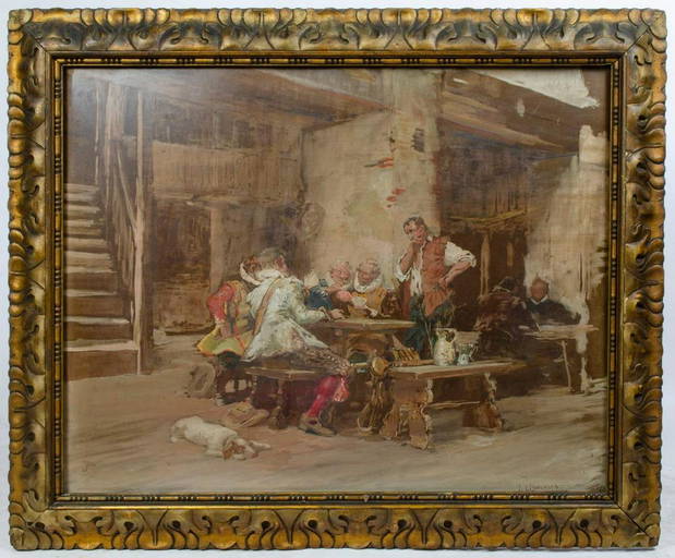 Jose Llaneces Oil On Board 19" X 24" Fr: 23" X 28"