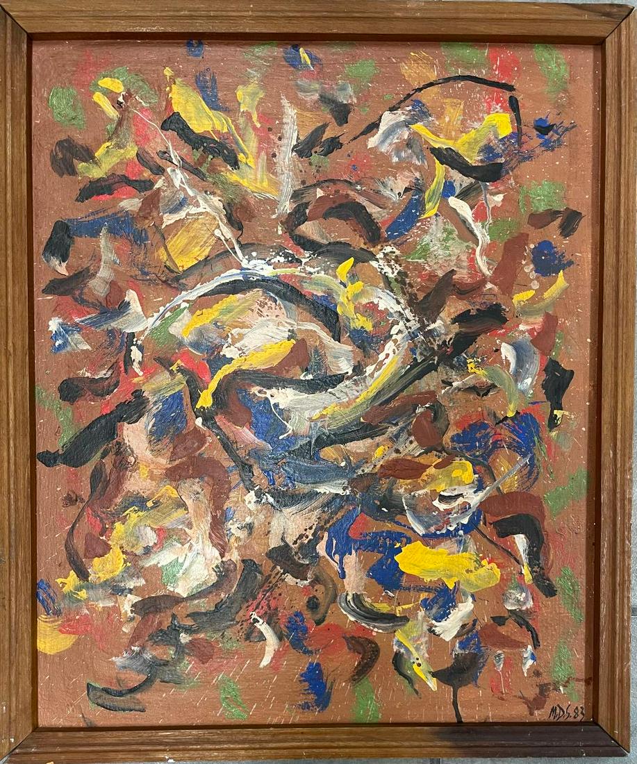 Merton Simpson 83 Oil & Acrylic On Board 24" X 20" Auction