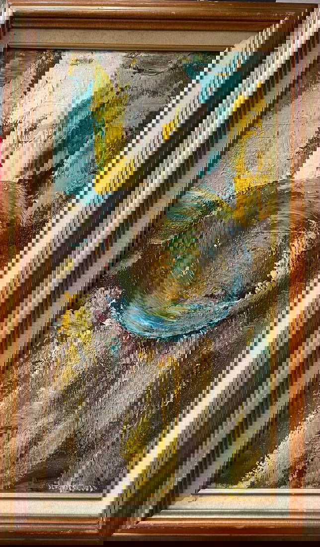 Deforrest Judd Oil On Board Art: 12" X 20" Fr: 17" X 27" No Coa Auction