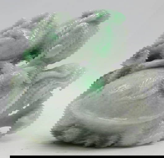 Antique Jadeite Sculpture Dragon Headed Turtle 4" X 5" X 3"