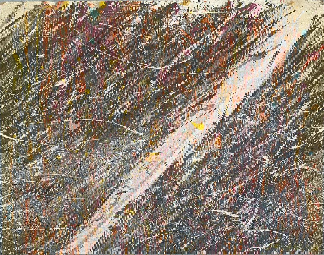 In The Manner Of Jackson Pollock Oil On Canvas Over Board Art: 16" X 20 ...