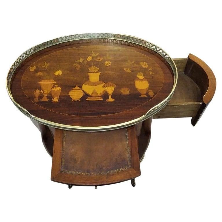 Francoise Linke Side Table W/ Marcheterie H: 30" W: 21" D: 15" Auction