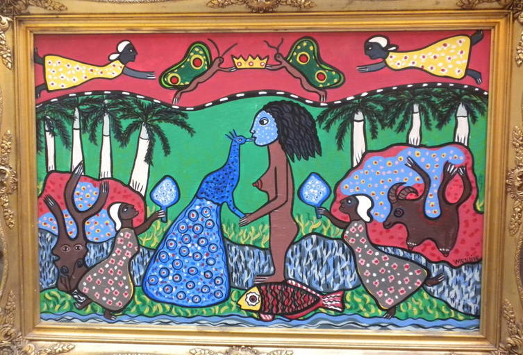 Manuel Mendive . Oil On Canvas.cuba