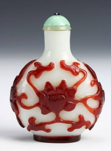 Chinese Peking Glass Red Water Glass