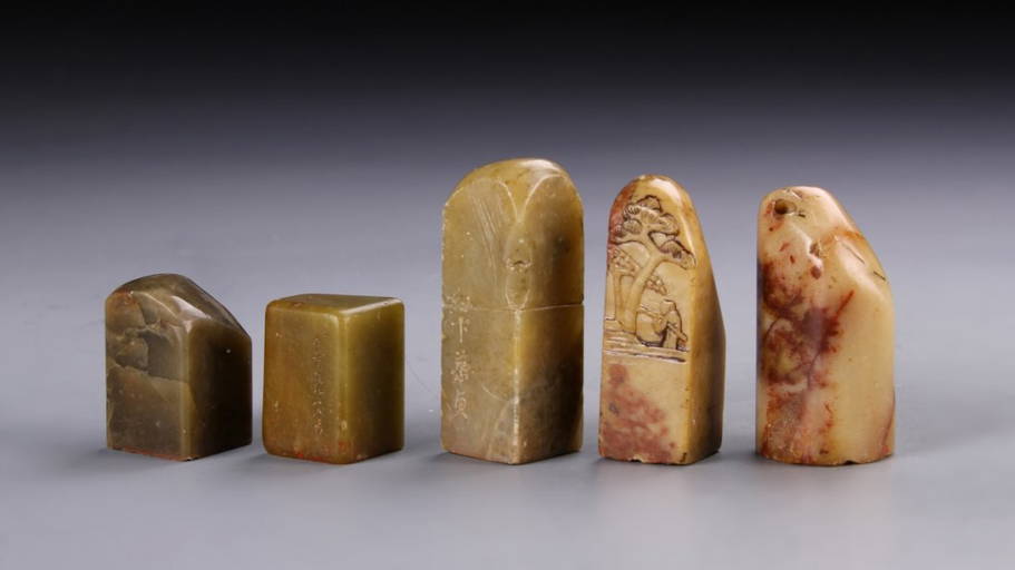 Five Chinese Shoushan Stone Seal Chops