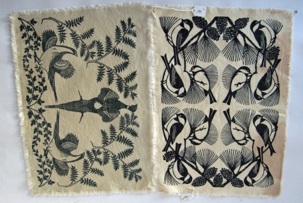 189: Lot of 2 Folly Cove Designers fabric block prints