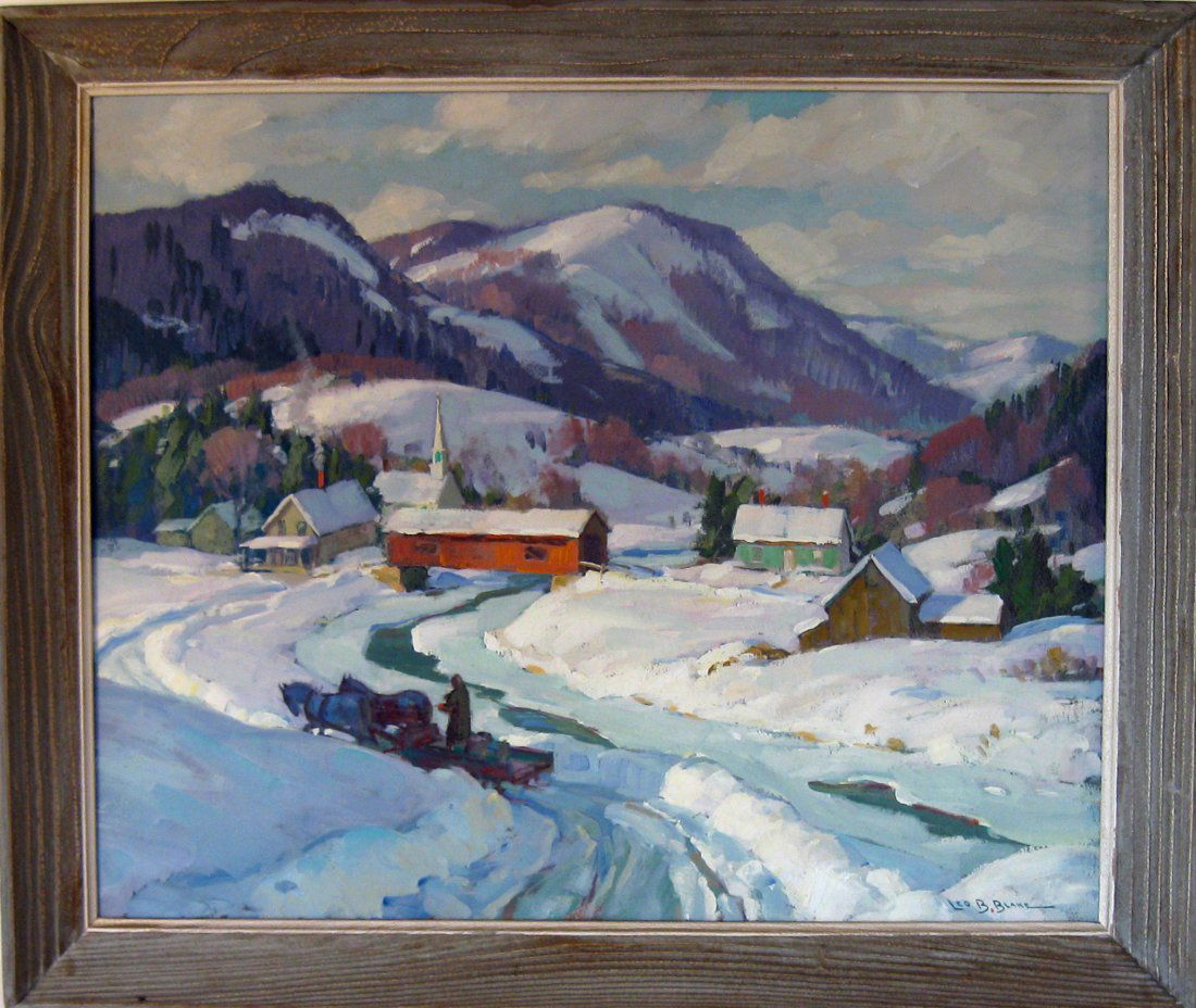 Leo B. Blake Oil On Board Winter Landscape With Covered