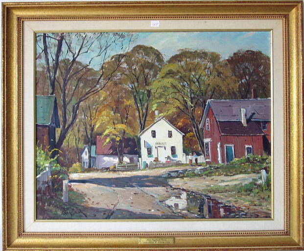 Otis Cook Oil On Canvas, "new England Scene," 20 By 24