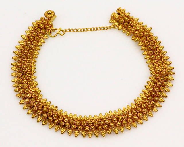 Handmade 18k 12mm Wide Pikun Flower Bracelet
