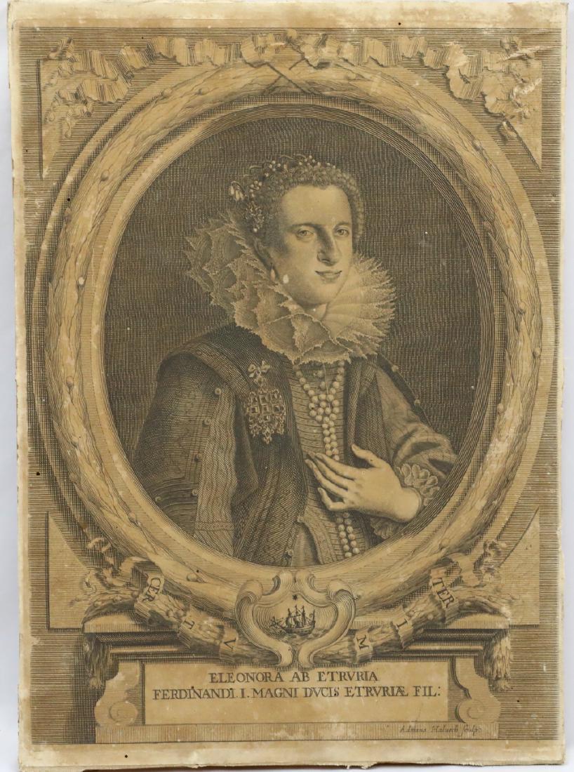 1700s Original Engraving of Eleonora de' Medici