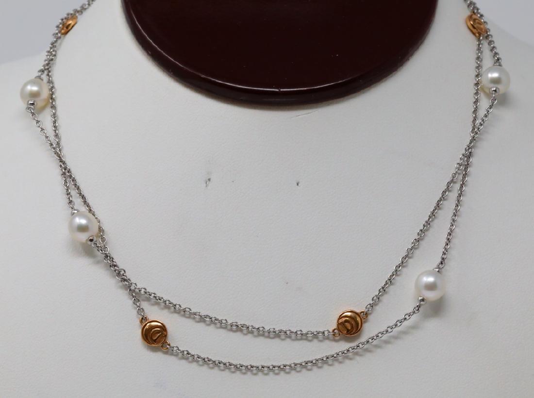 Damiani 6.5mm Pearl & 18K 32" Chain Necklace