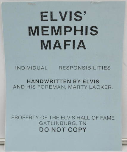 Elvis Presley Memphis Mafia Handbook W/coa