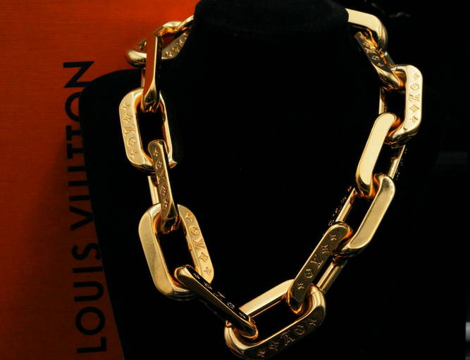 Louis Vuitton Limited Gold Monogram Chain Necklace