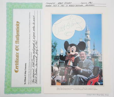 Walt Disney Autographed Sheet