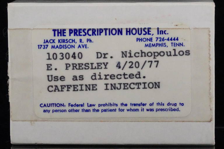 Elvis Presley's Prescription Caffeine Injection Box (#0025) on Jan 28 ...