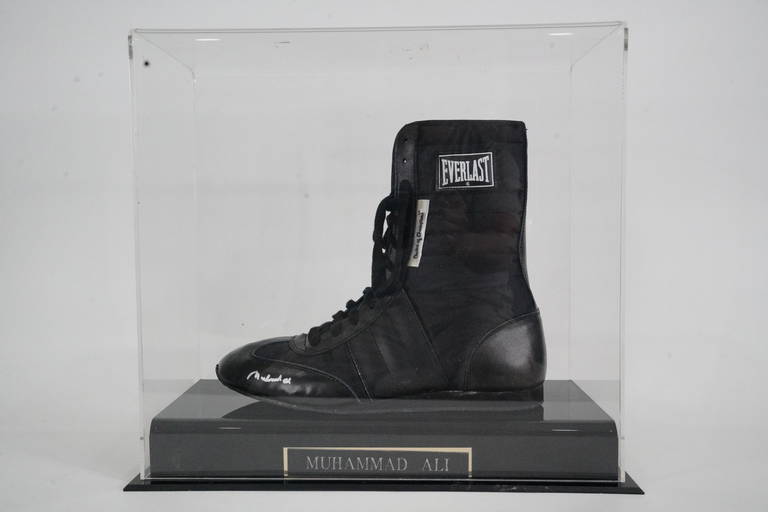 Signed Muhammad Ali Everlast Boxing Shoe, Left