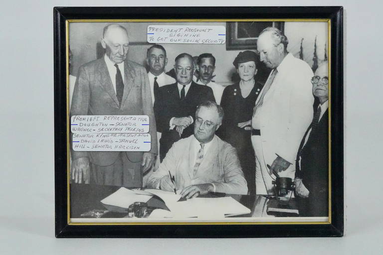 Photo Of Fdr Signing Social Security Act, 1935 Photo Of Fdr Signing Social Security Act, 1935