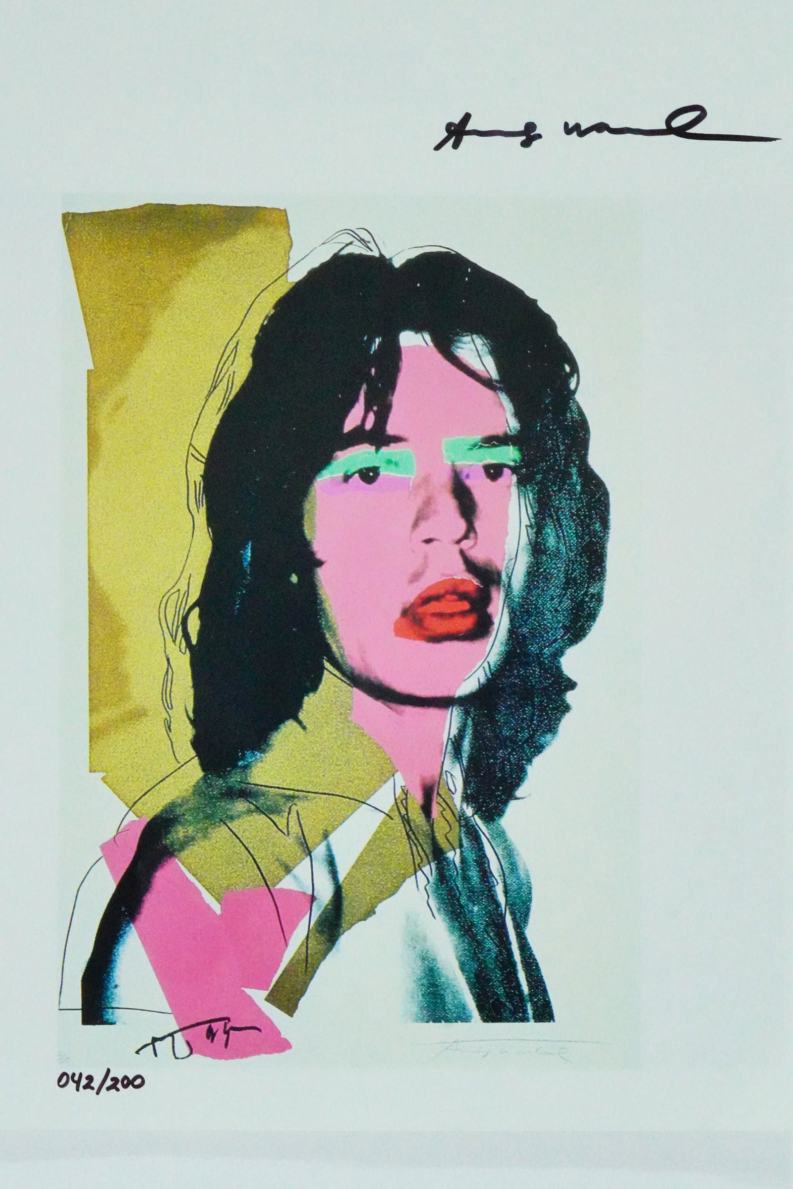 Andy Warhol Signed "mick Jagger" 1986 Print #042/200