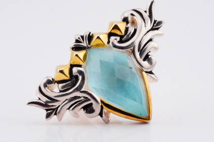 Elise Adoree Designer Sterling Silver Quartz Ring