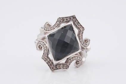 Elise Adoree Designer Sterling Silver Quartz Ring