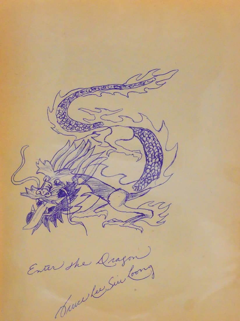 Bruce Lee Signed Dragon Drawing Given To Taky Kimura Auction