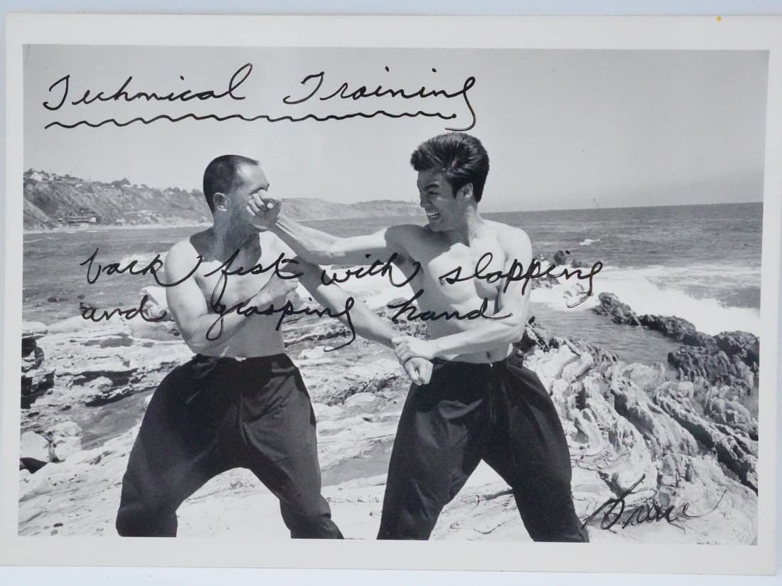 Bruce Lee Signed 5"x7" Technical Training Photograph Auction