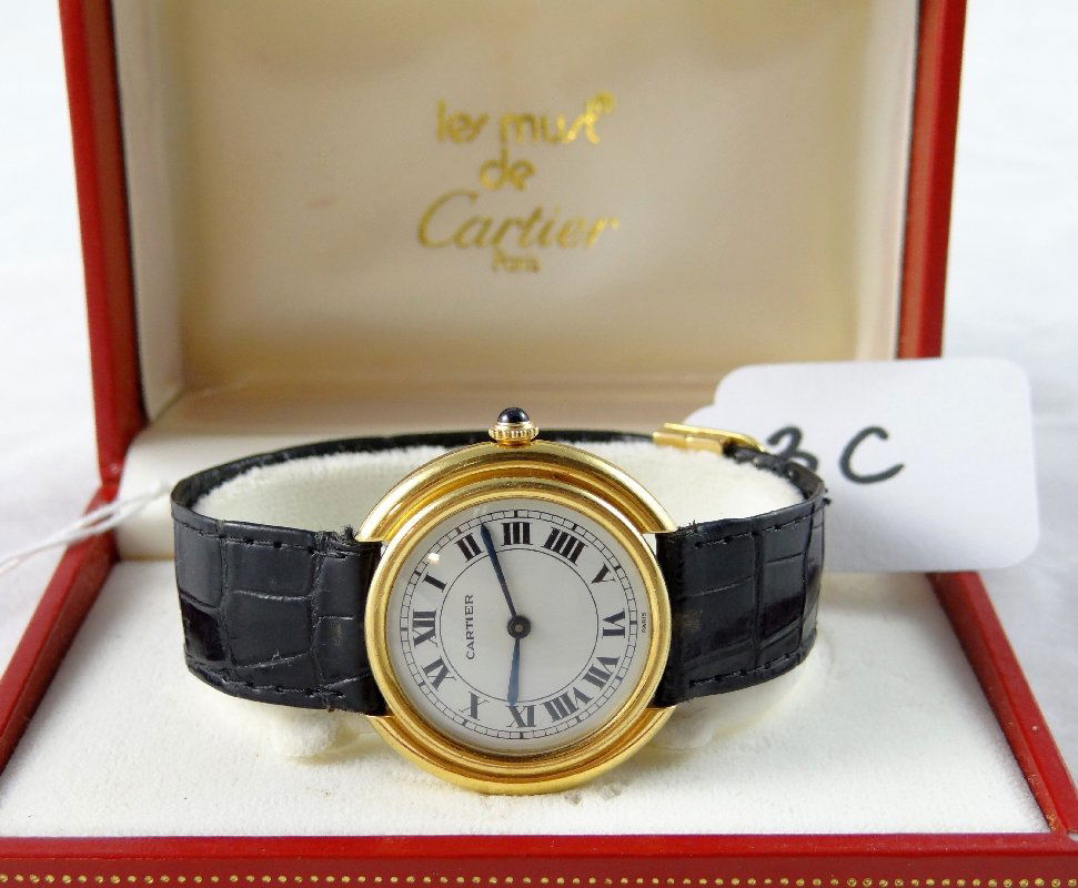 Cartier 18k Gold"automatique"watch W/coa