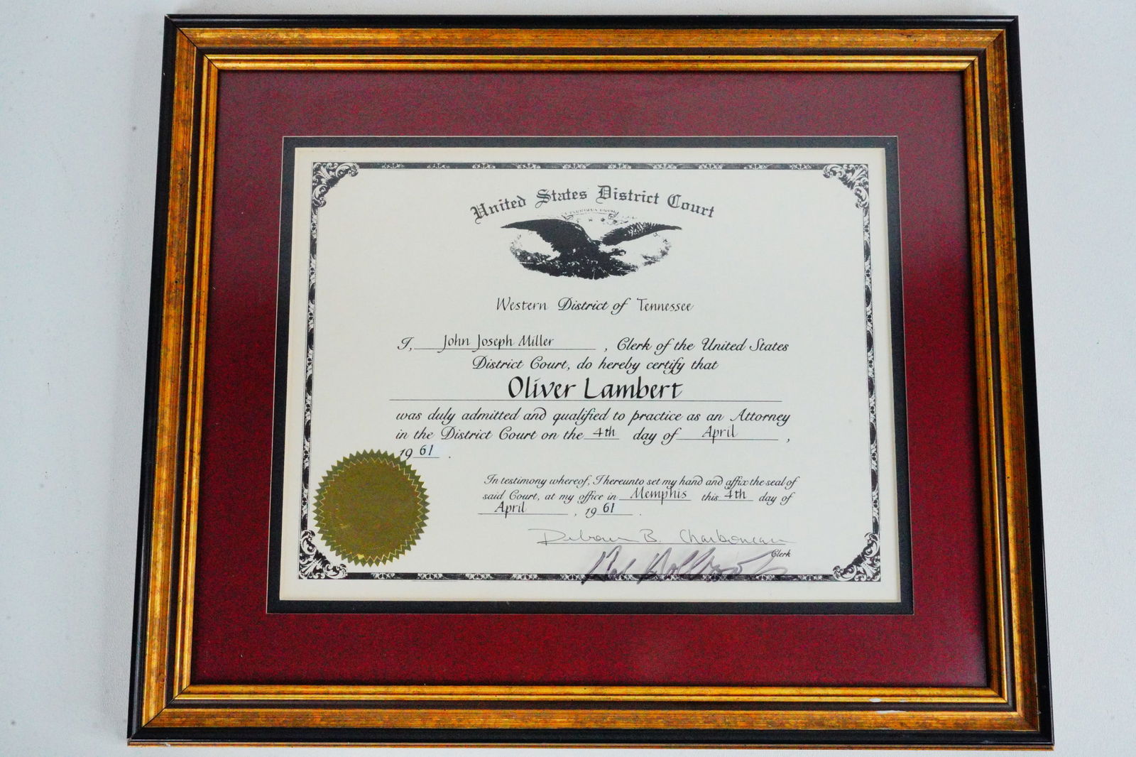 Hal Holbrook Signed "the Firm" Prop Framed Certificate Auction