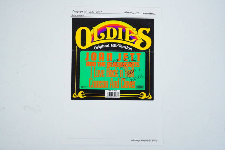 Joan Jett Signed 45 Single Cover Signed In Person W/coa