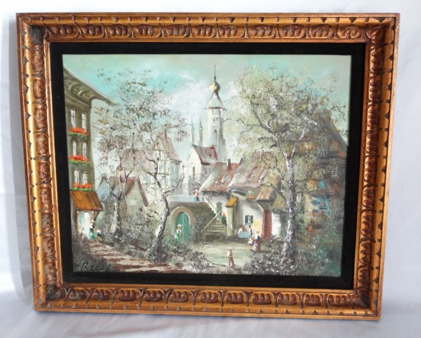 W. Blesh Original Signed Oil On Canvas Painting