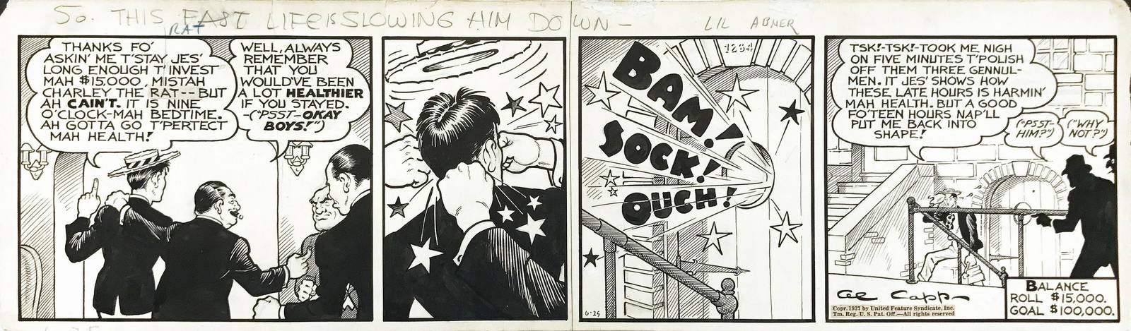 Al Capp Li'l Abner This Fast Life Is Slowing Him