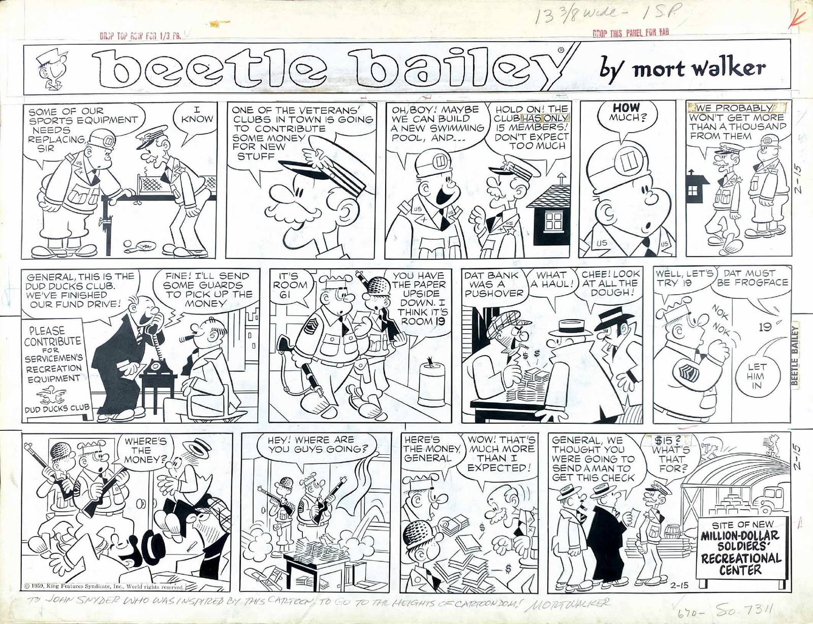 Mort Walker - Beetle Bailey: Equipment Auction