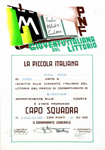 Gioventù Italiana Del Littorio La Piccola Italiana