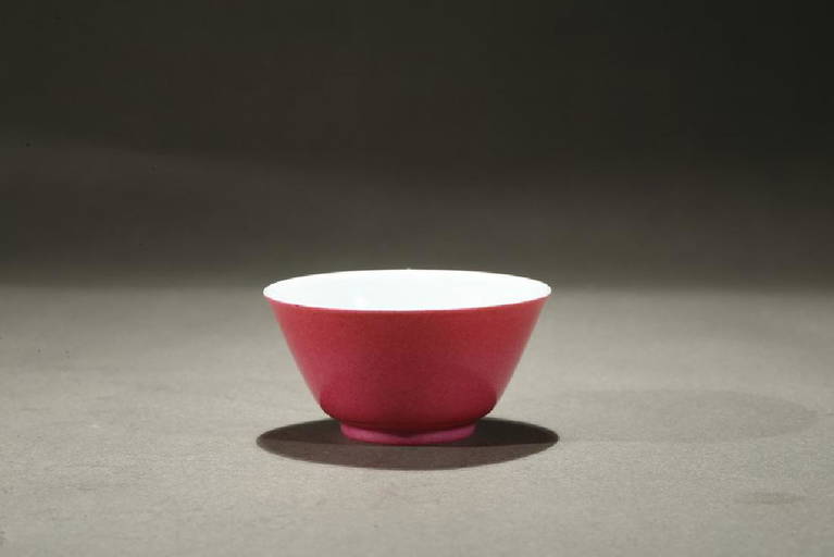 A Ruby Red Glazed Wine Cup