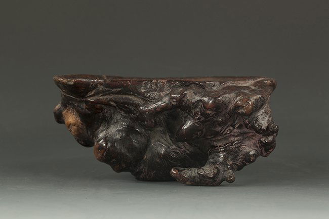 A Chinese Carved Wood Root Cup