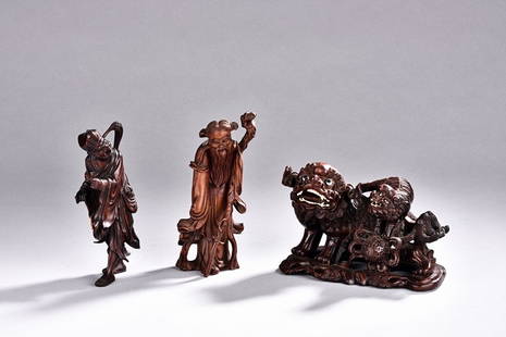 A Set Of Bamboo Figure Carvings